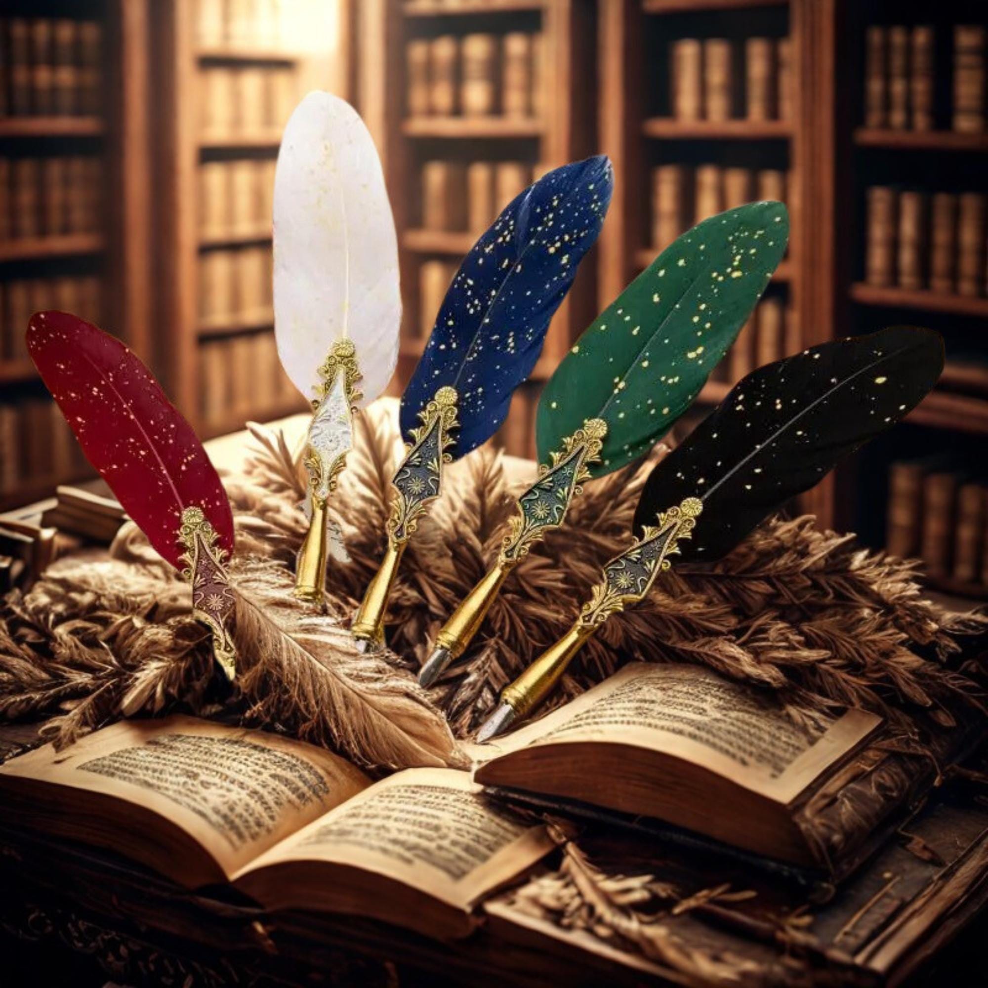 Handmade Feather Quill Pen Set, Quill Pen and Ink Set, Quill Pen Set ...