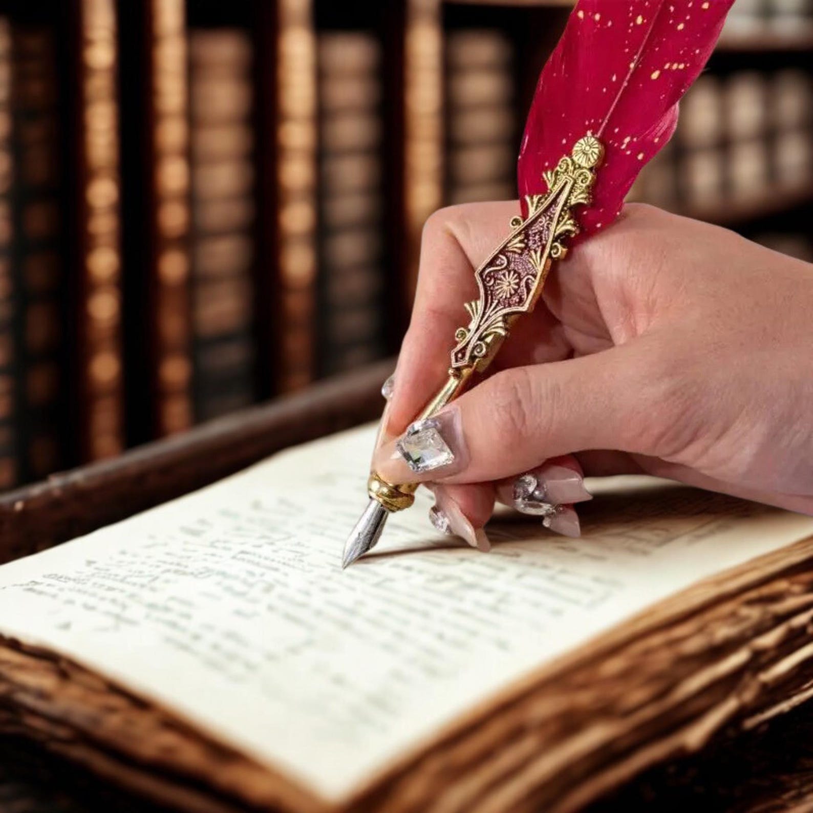 Handmade Feather Quill Pen Set, Quill Pen and Ink Set, Quill Pen Set, Antique Calligraphy Dip ...