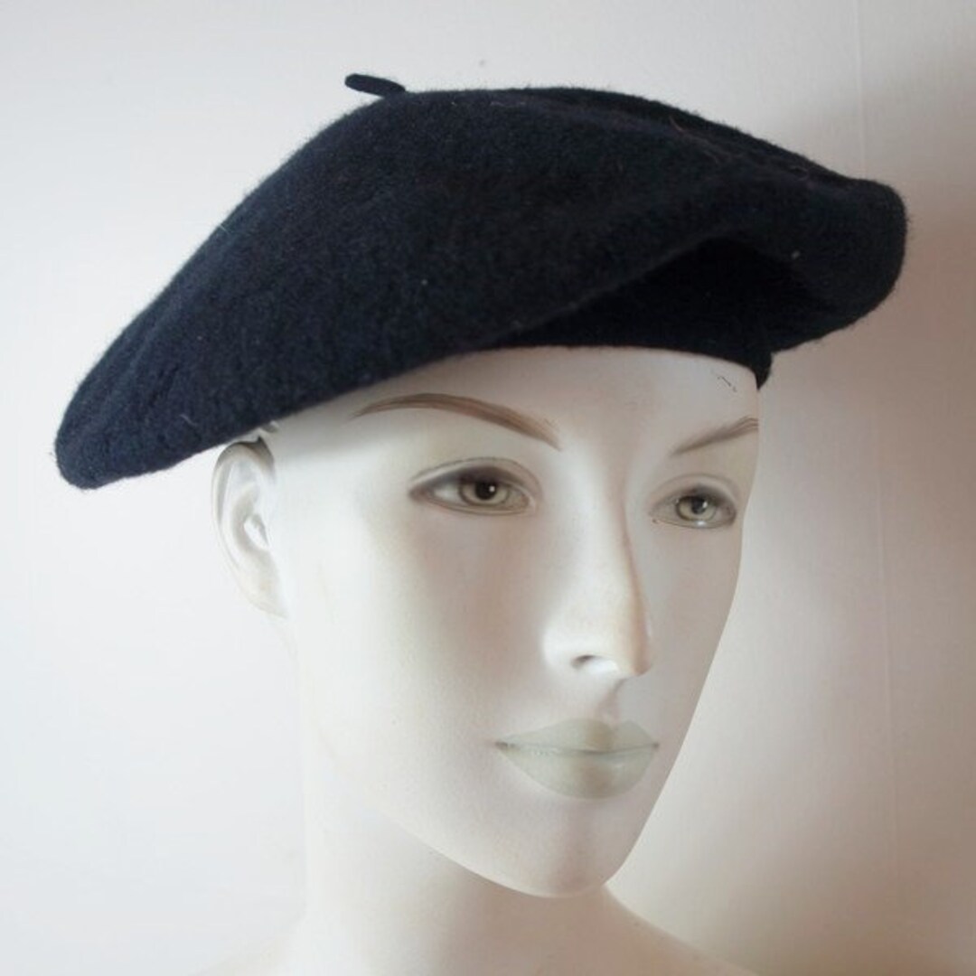 Vintage ARLIN Classic French Black Wool Beret Hat - Etsy