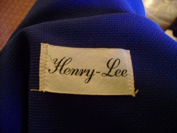 Vintage 1970s Henry Lee Mod Navy Button Down Dress wi… - Gem