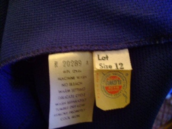 Vintage 1970s Henry Lee Mod Navy Button Down Dress wi… - Gem