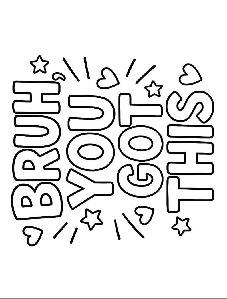 Trendy Motivational Coloring Pages - Etsy
