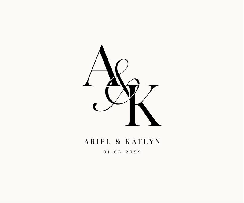 Custom Wedding Logo: Personalized Initials & Date | Couple Monogram - Etsy