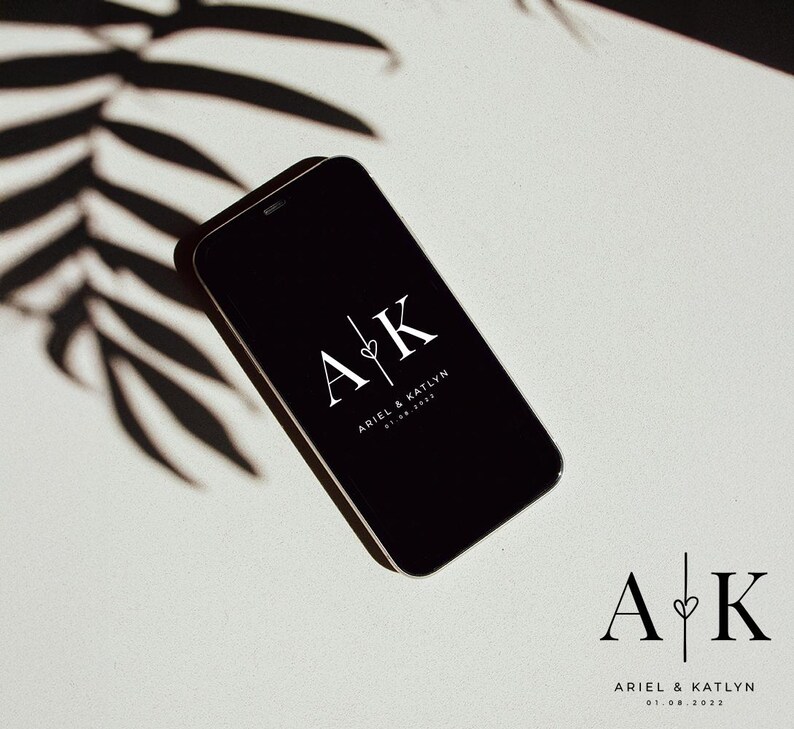 Custom Wedding Initials Logo • Personalized Monogram With Names & Date ...