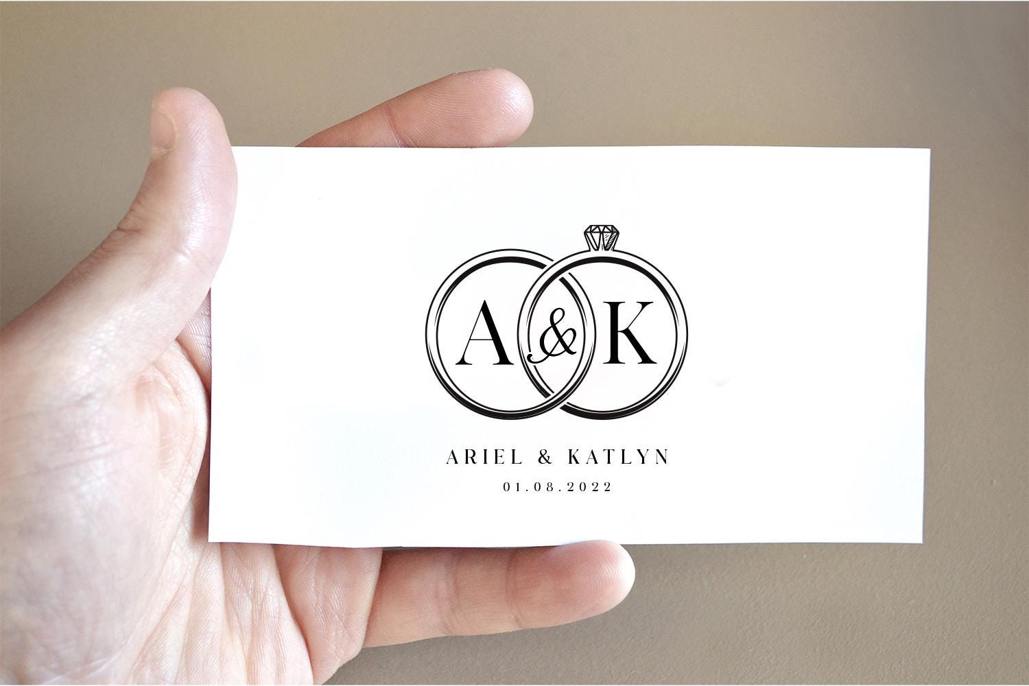 Personalized Wedding Logo: Intertwined Rings, Initials & Date (digital ...