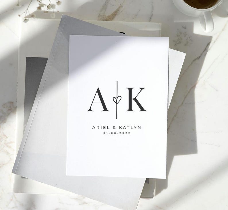 Custom Wedding Initials Logo • Personalized Monogram With Names & Date ...