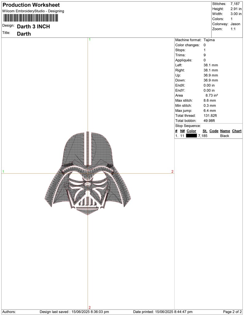 Darth (starwar Character) Embroidery File in 4 Sizes All Formats. - Etsy