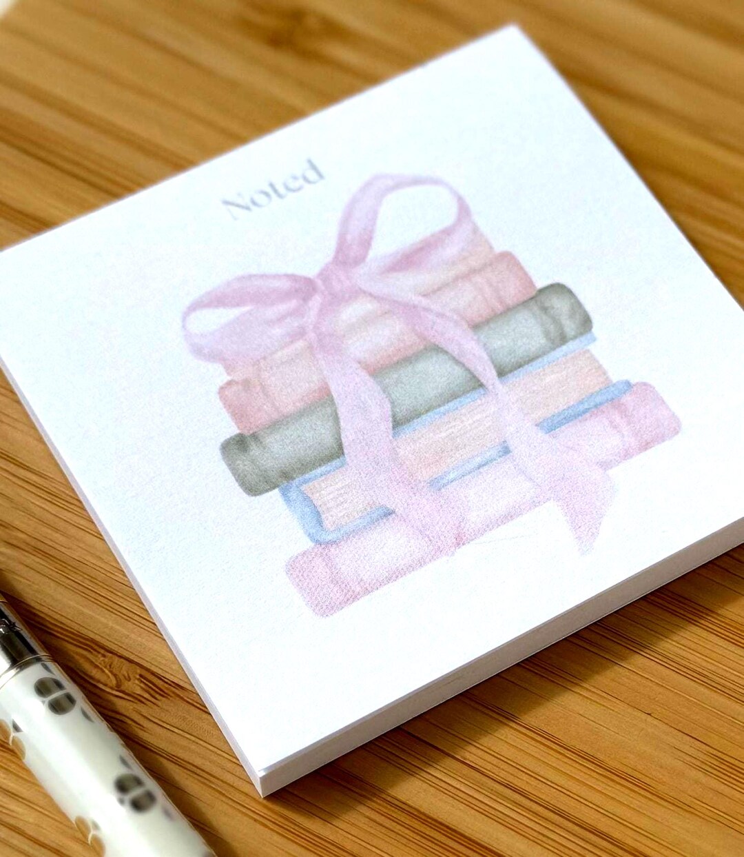 Books and Bows Sticky Notes, Stationery Notepad - Etsy