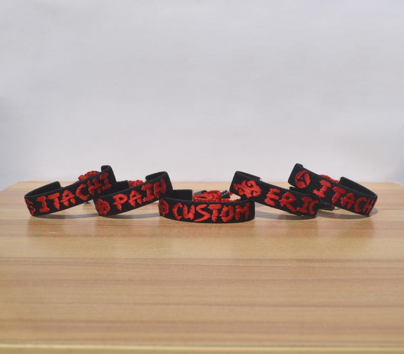 Akatsuki Custom Bracelet, Naruto Font Name Bracelet, Anime Adjustable ...