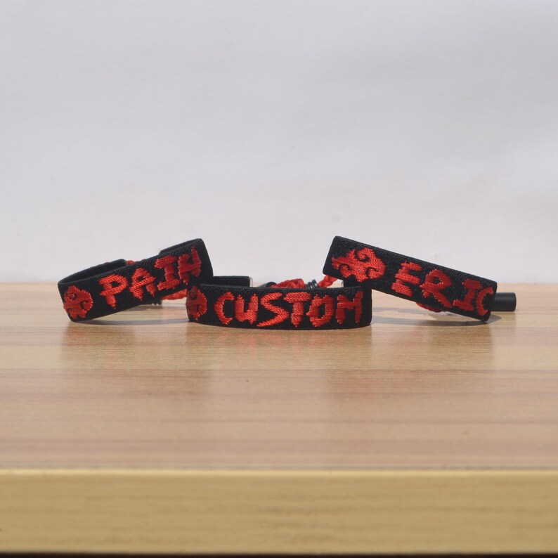 Akatsuki Custom Bracelet, Naruto Font Name Bracelet, Anime Adjustable ...