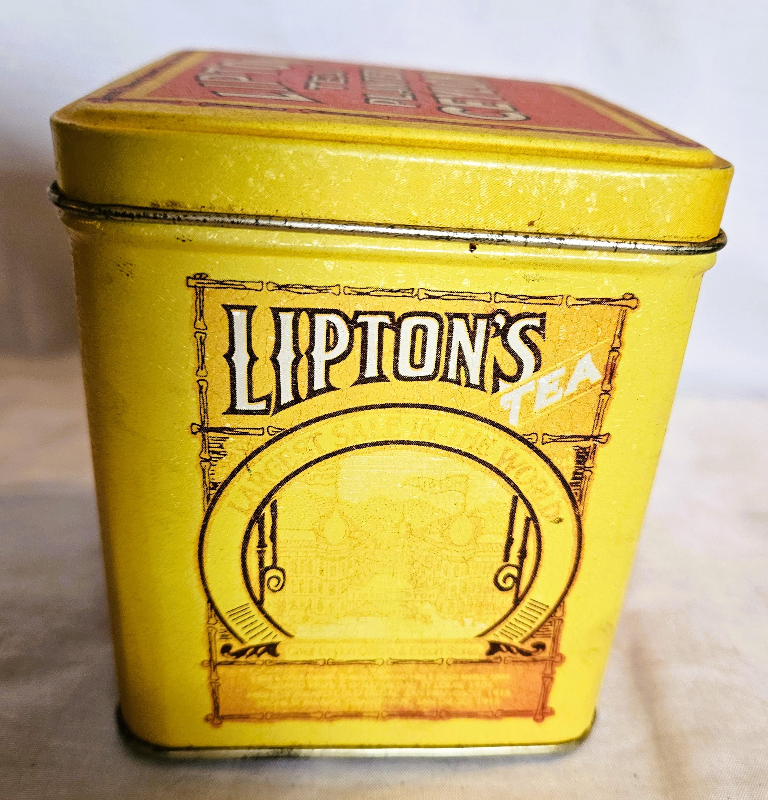 Vintage Lipton Tea Tin – Bright Yellow Collectible by Bristolware - Etsy