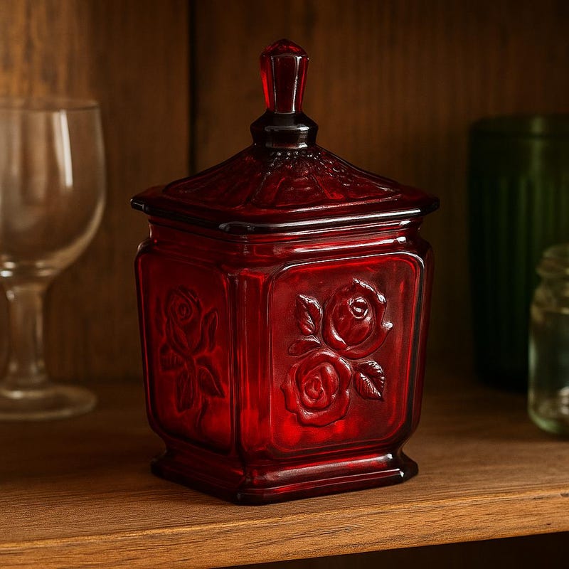 Red Depression Glass - Etsy