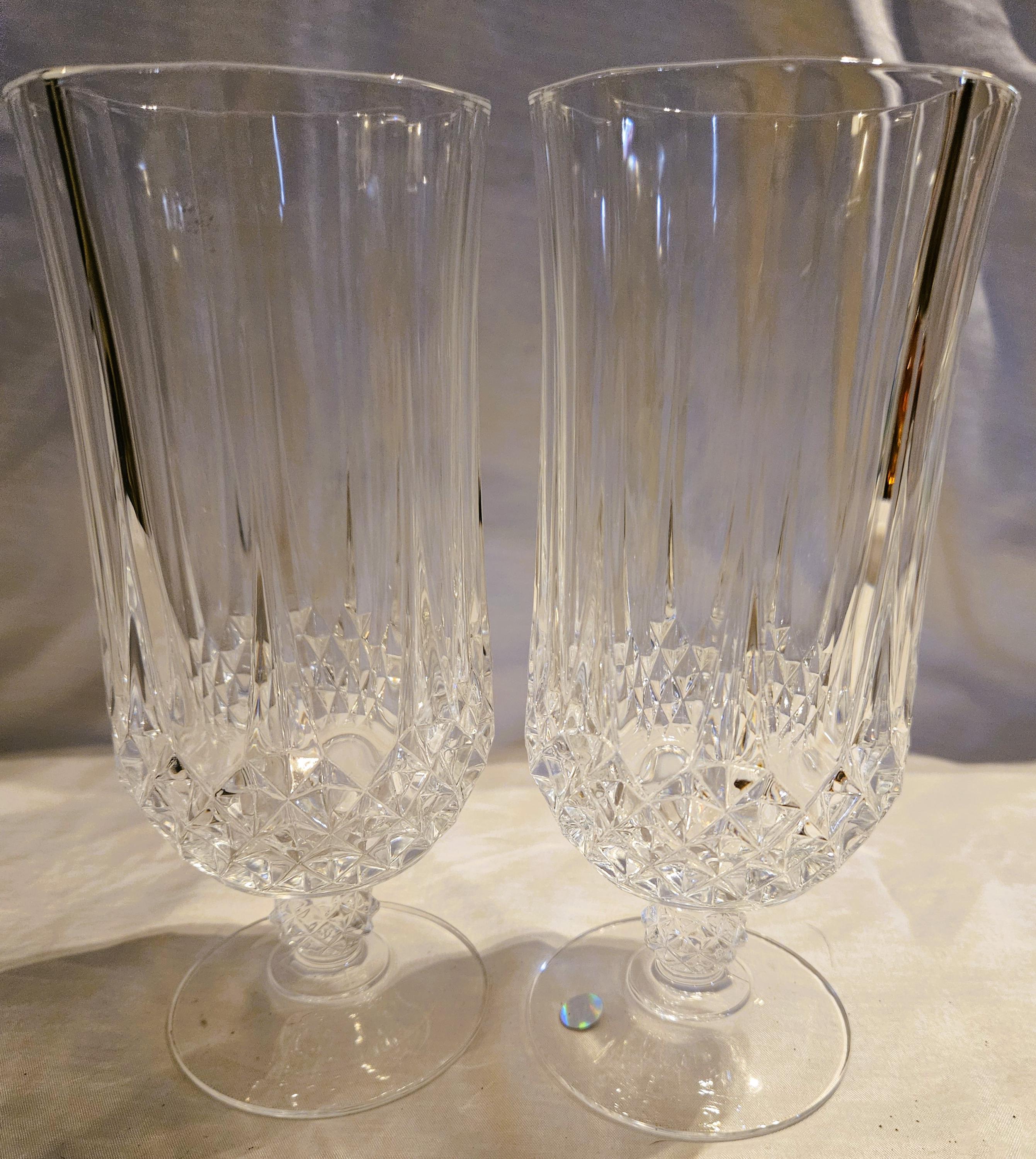 Vintage Cut Crystal Footed Glasses – Elegant Tall Goblets (set of 2) - Etsy