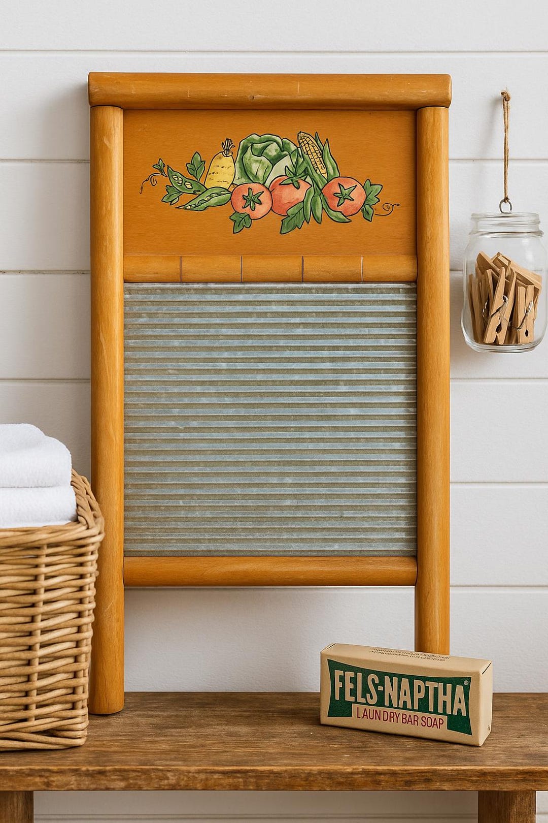 Vintage-inspired Wooden Washboard Wall Decor – Hand-painted Country ...