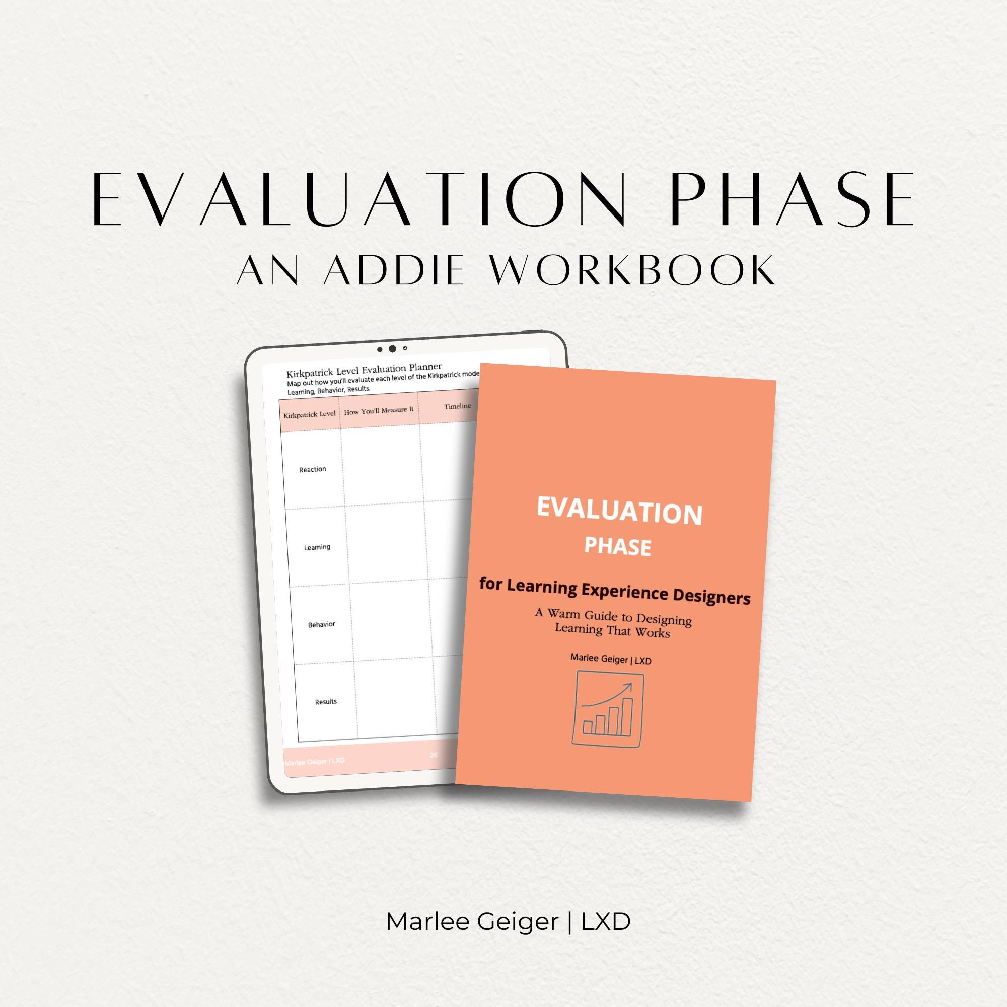 Evaluation Phase Workbook | ADDIE Toolkit | Kirkpatrick Planner ...