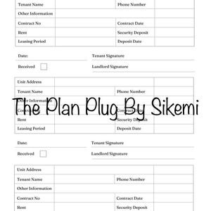 Rental Property Planner | Tenant Tracker, Maintenance Log, Showing ...