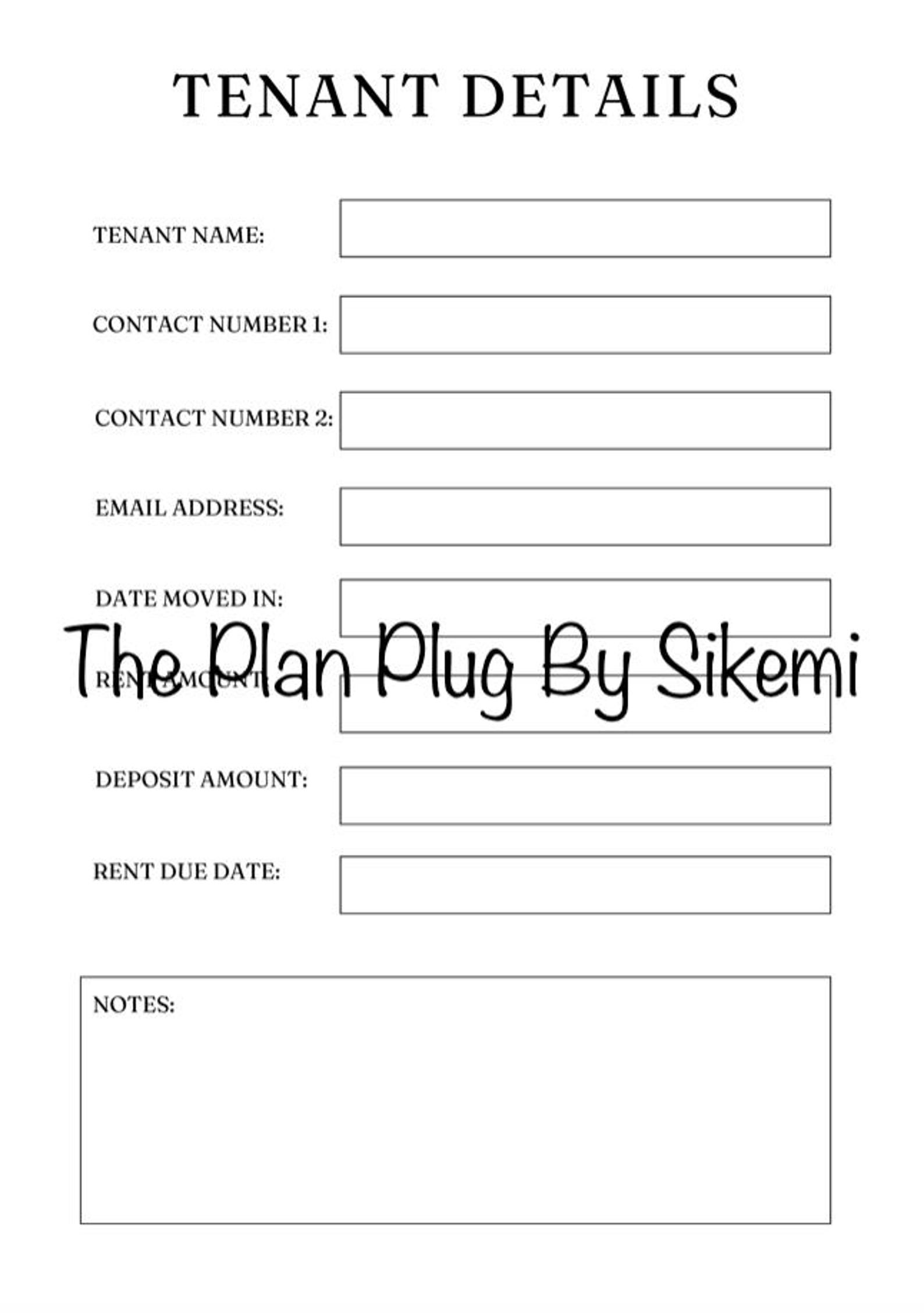 Rental Property Planner | Tenant Tracker, Maintenance Log, Showing ...