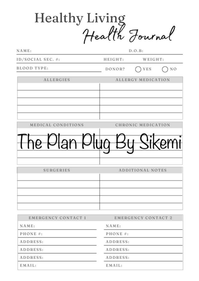 Healthy Living Journal | Digital Health & Wellness Planner | Meal Ideas ...