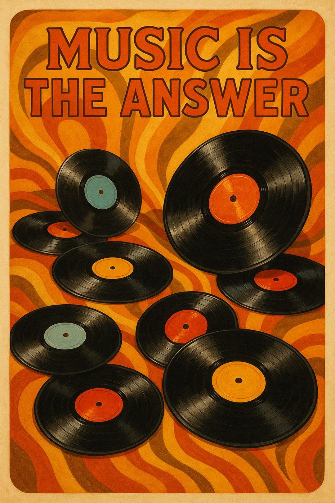 Vintage 70s Music Poster – Retro Vinyl Poster – Inspiring Wall Decor ...