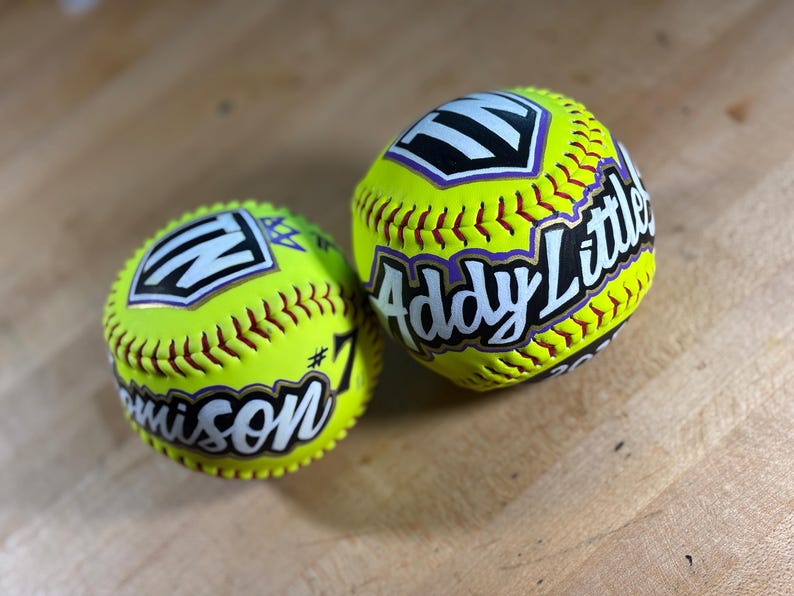 Hand Painted Softball Gift - Etsy