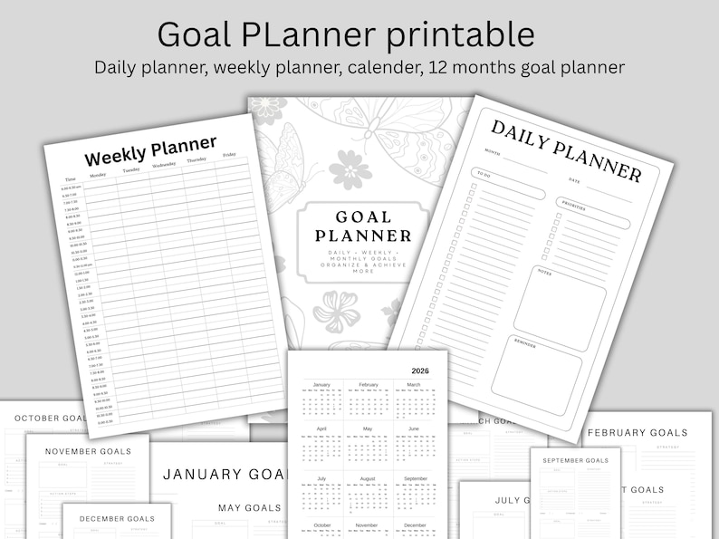 Goal Planner Printable, Monthly Reflections, Smart Goal Setting ...