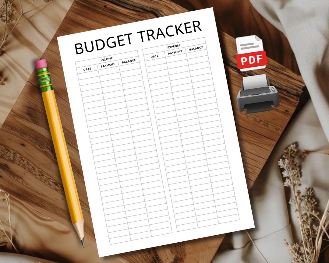 Monthly Budget Planner Printable & Fillable PDF, Budget Tracker ...