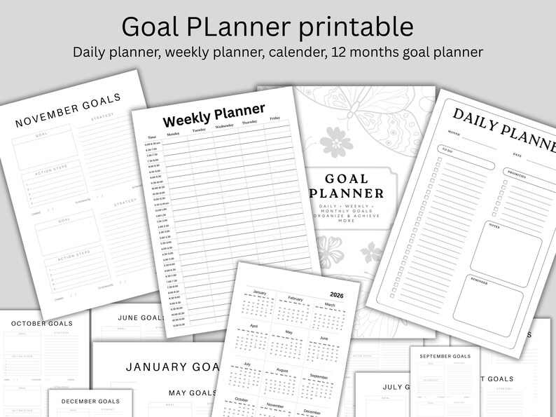 Goal Planner Printable, Monthly Reflections, Smart Goal Setting ...