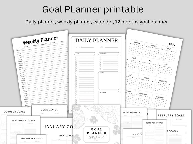 Goal Planner Printable, Monthly Reflections, Smart Goal Setting ...