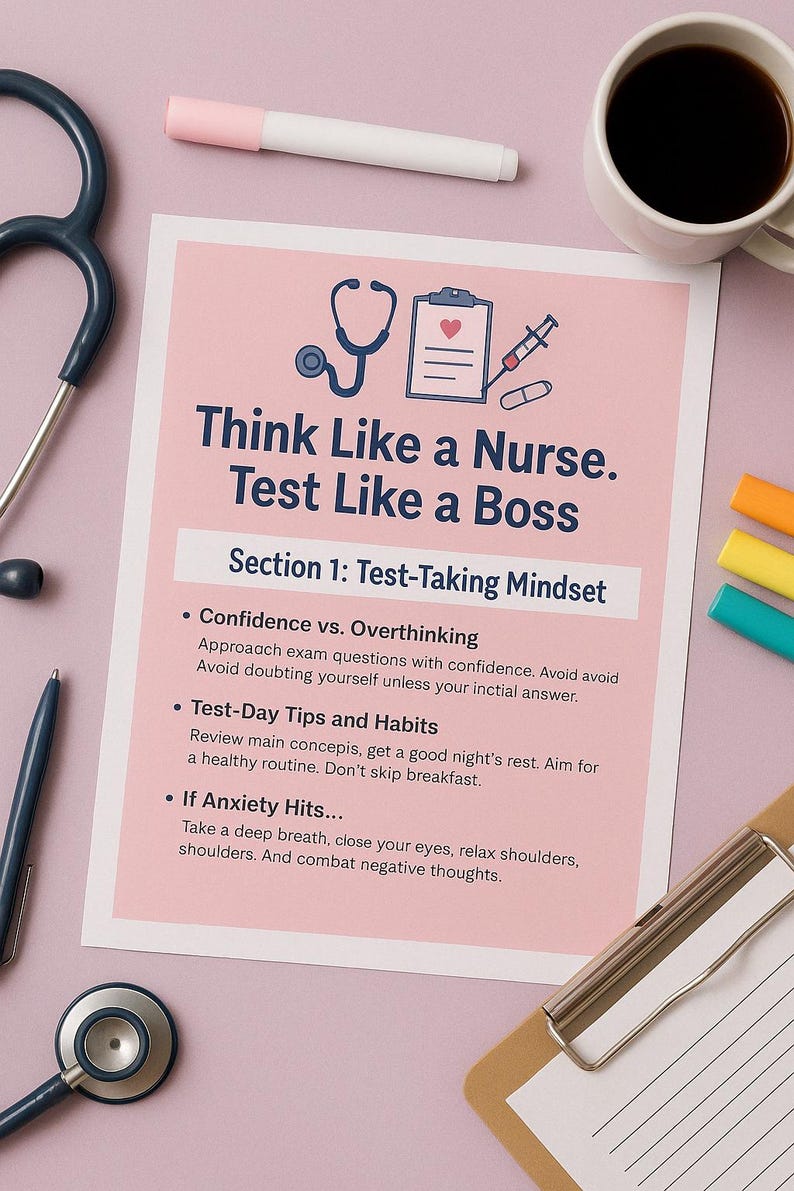 NCLEX Test-taking Strategy Workbook – Printable Nursing School Study ...