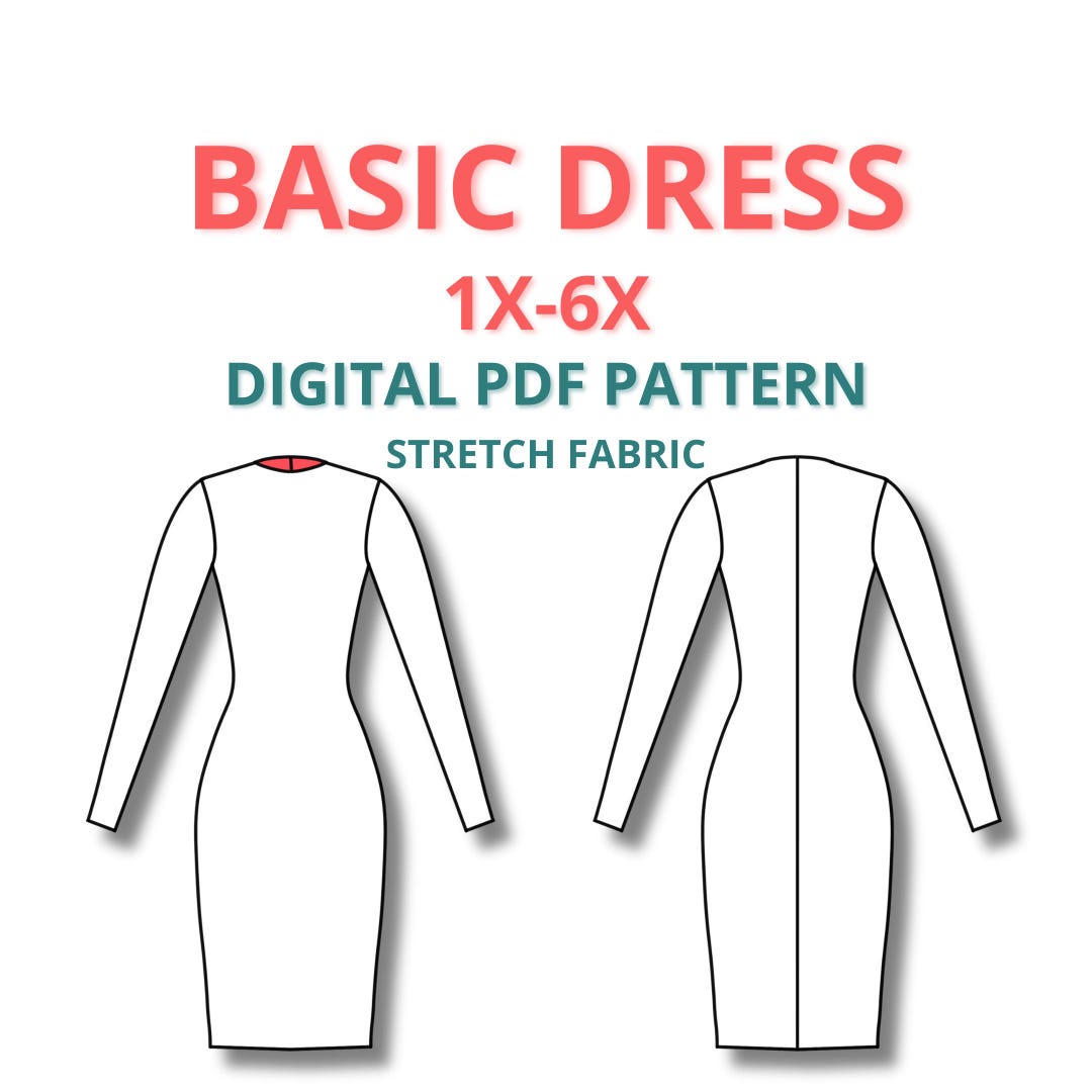 Basic Dress Block for Women for Stretch Fabric, Digital PDF Sewing ...