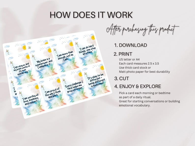 20 Empowering Printable Affirmation Cards for Neurodiverse Kids - ADHD ...