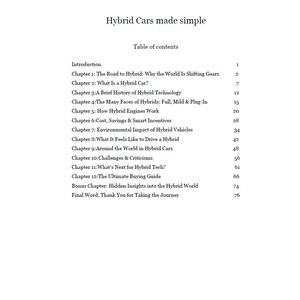 Hybrid Cars Made Simple Auto boek mechanica digitale educatie hulp auto ...