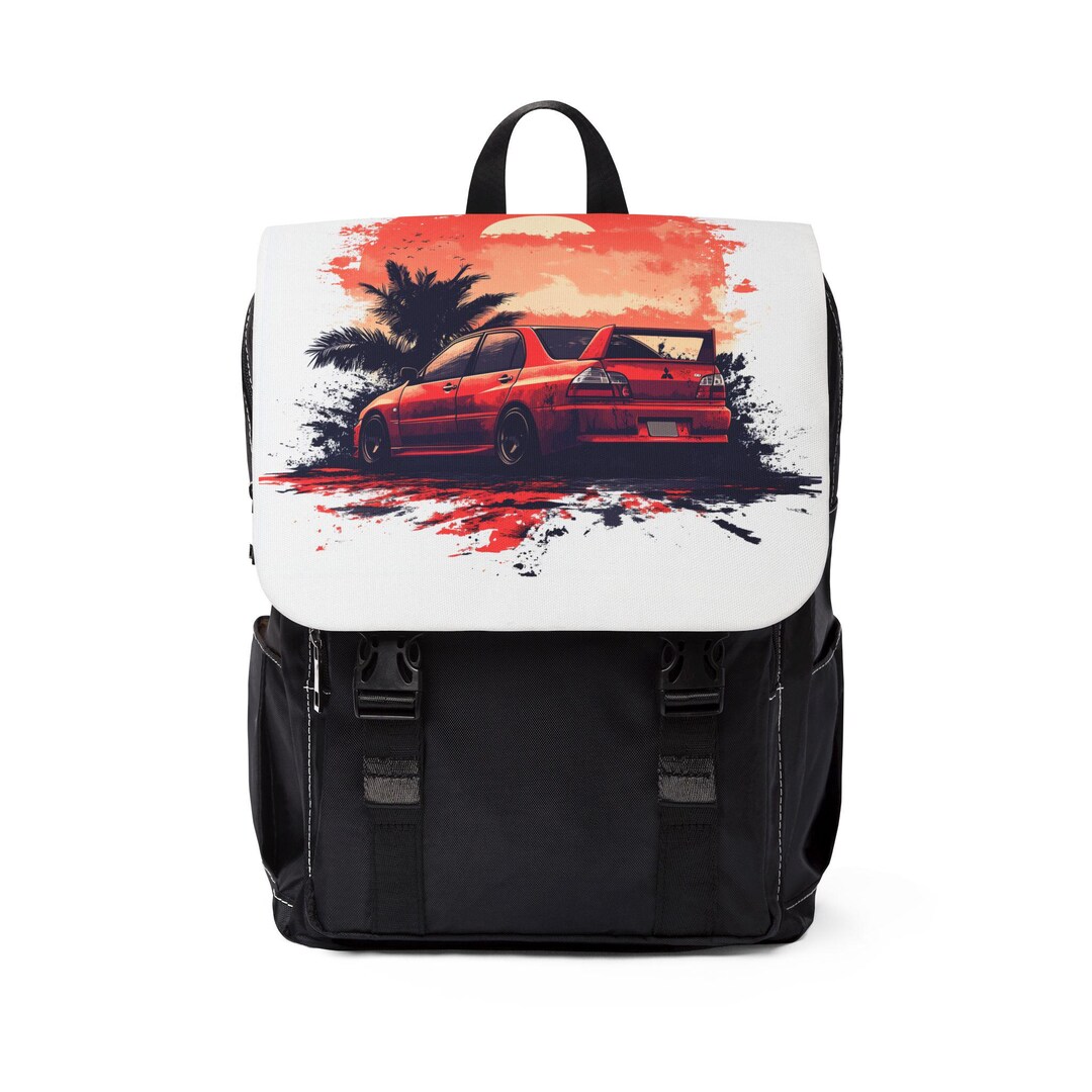Dynamic Sunset Car Design Backpack, Unisex Casual Bag, Travel Tote ...