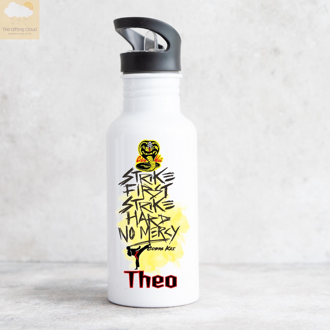 Personalised Cobra Kai Water Bottle | Childs Sports Water Bottle | Kids ...