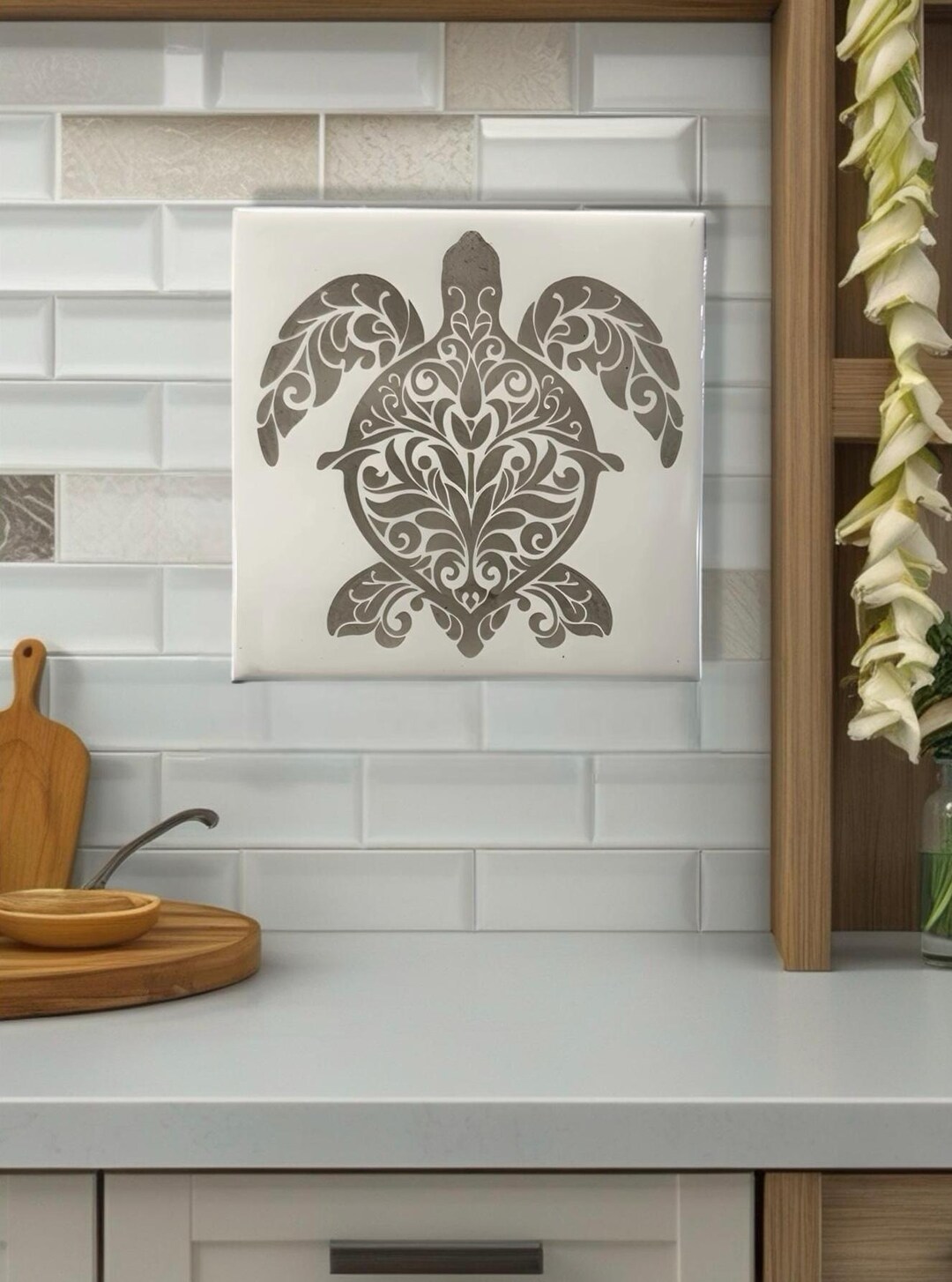 Laser Engraved Turtle Tile Trivet, 6x6 Ceramic - Etsy