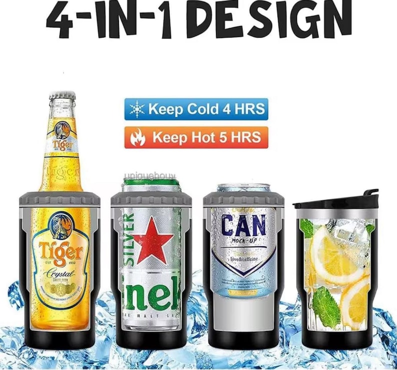 Personalized 4-in-1 Stainless Steel Insulated Can Cooler - Etsy