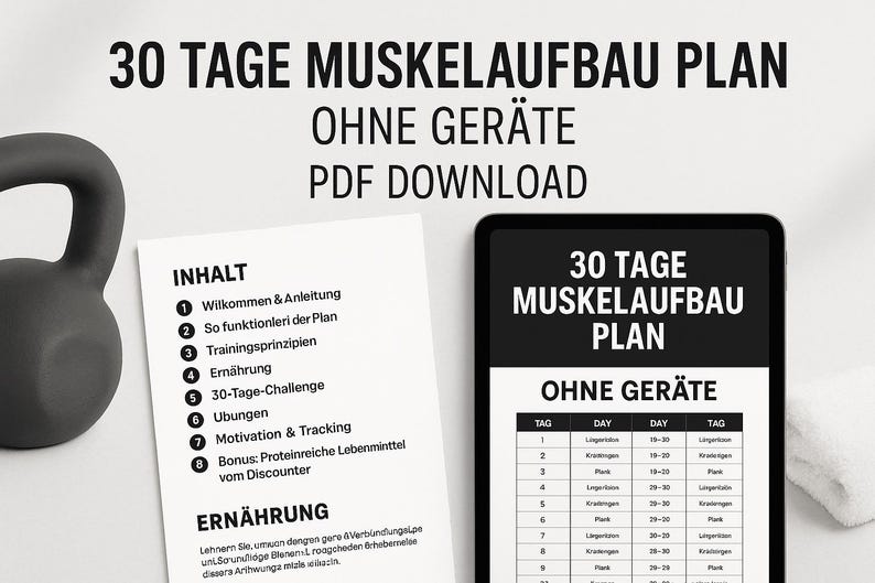 30-day Muscle Building Plan for Home – Training Plan Without Equipment ...