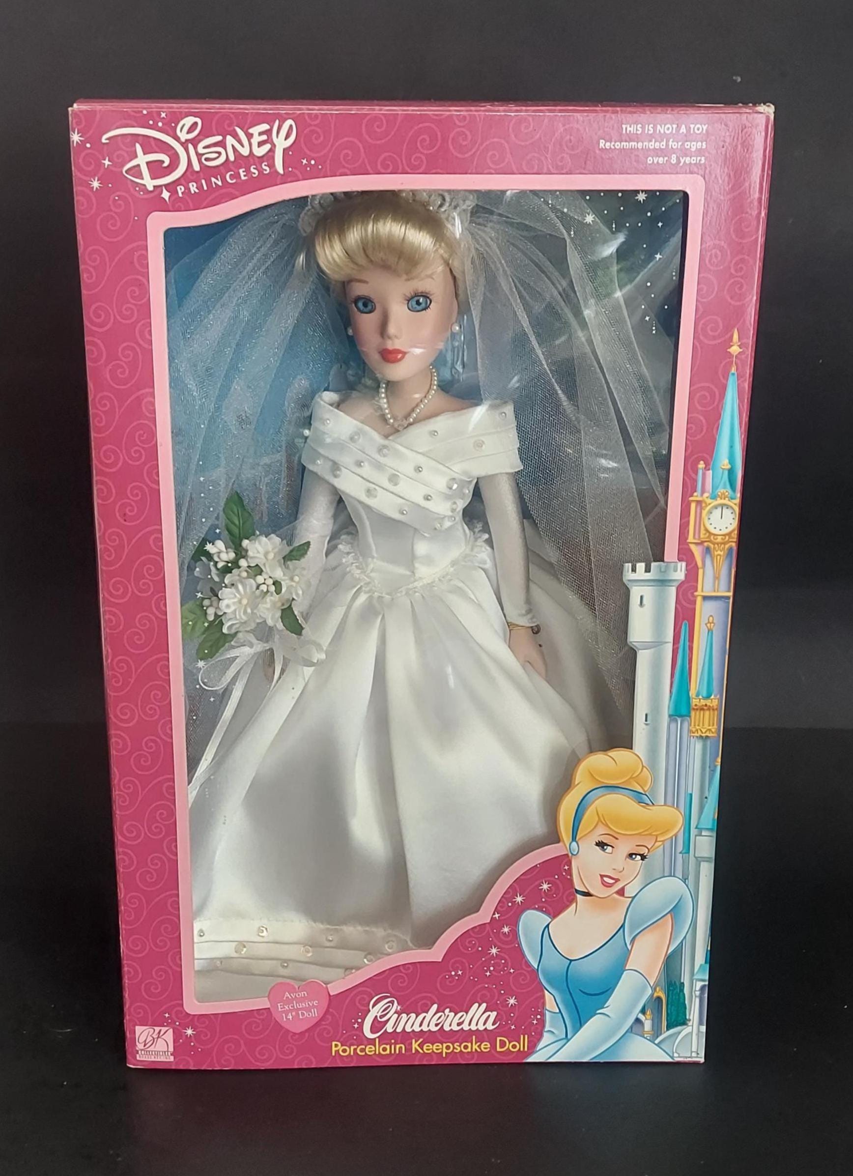 Disney Princess Cinderella Porcelain Keepsake Doll Wedding Gown New in ...