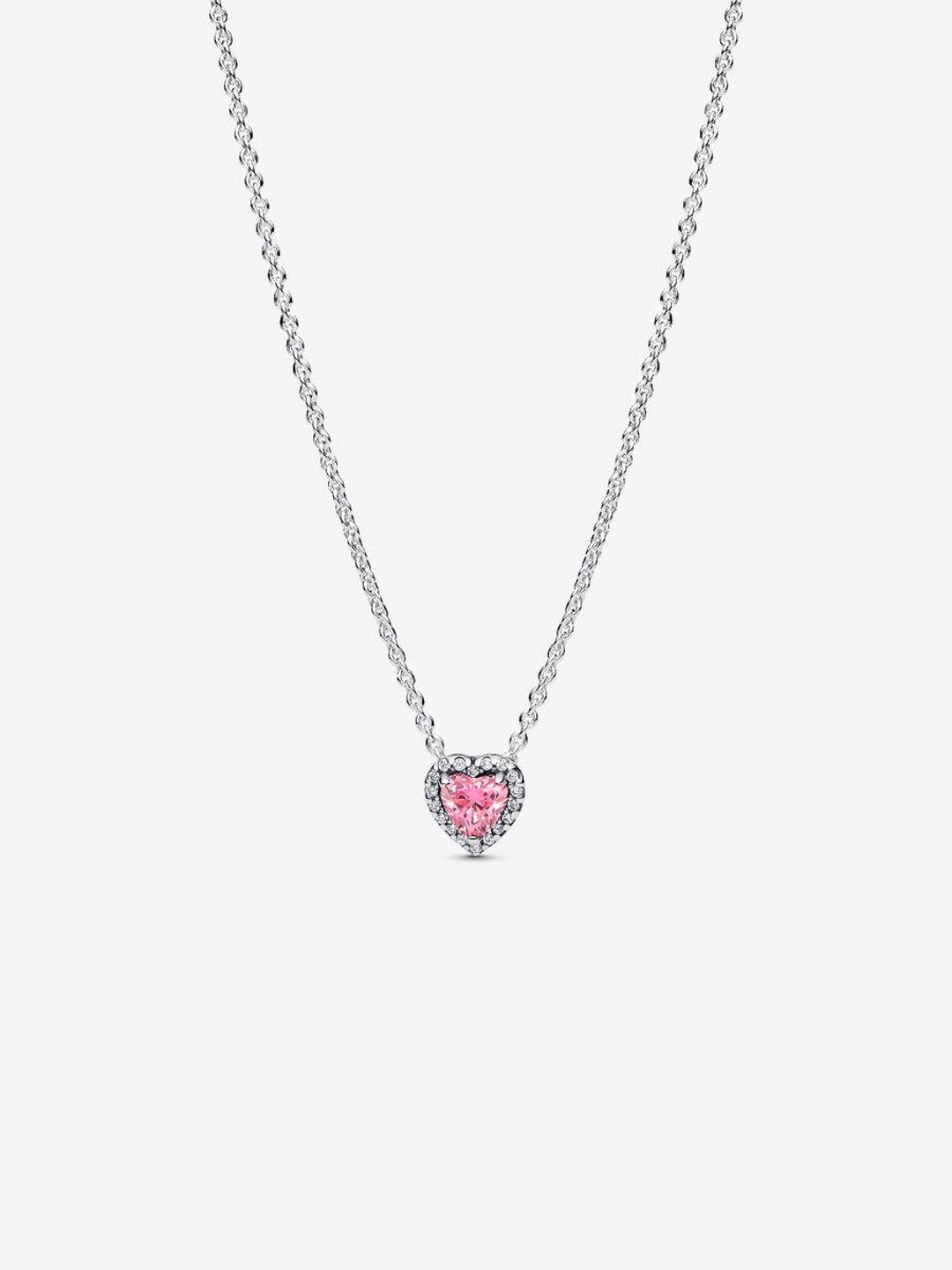 New Pandora Pink Elevated Heart Necklace, S925 ALE Stamp (45cm). Gift ...