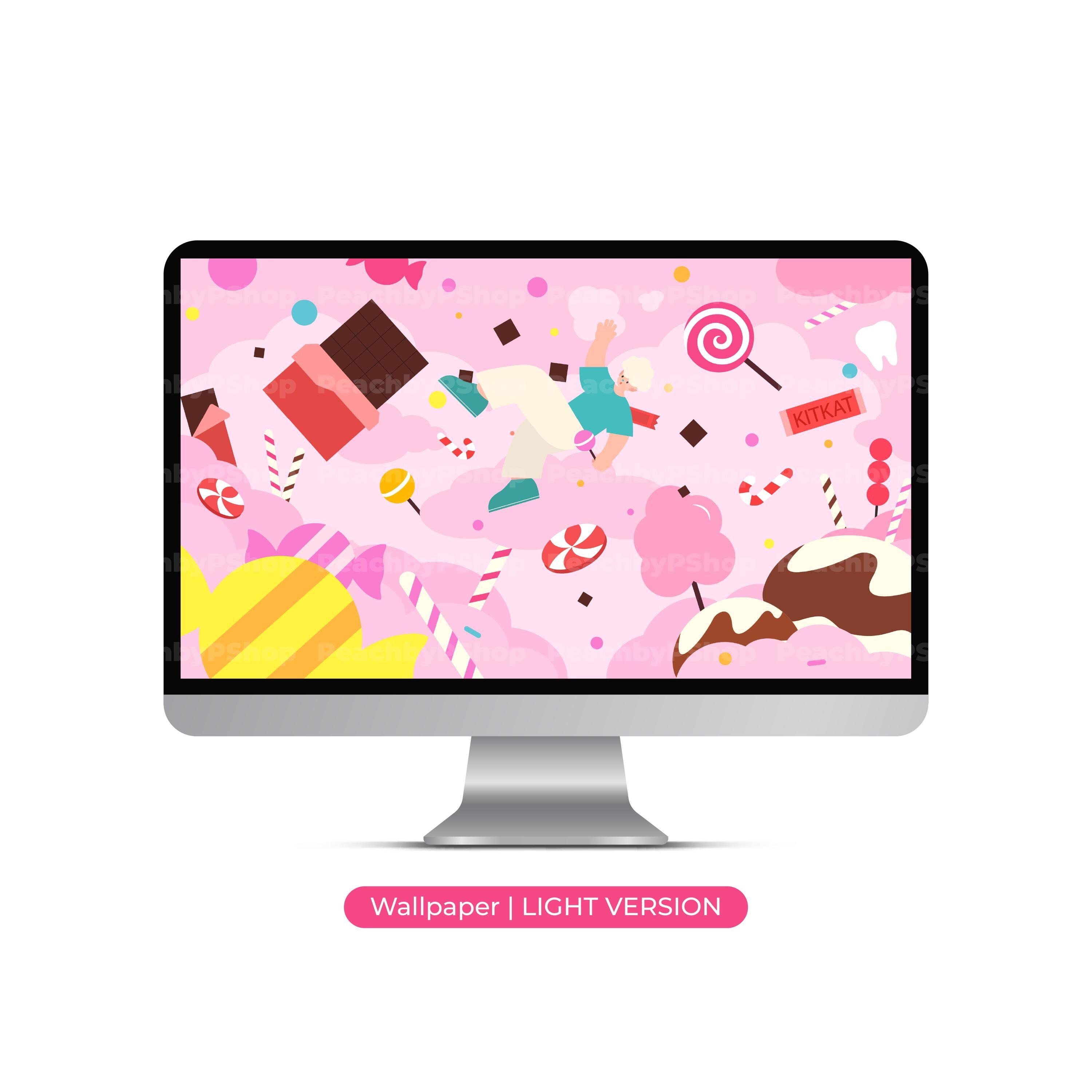 Candy World Wallpaper for Desktop and Laptop | 2 Versions - Etsy