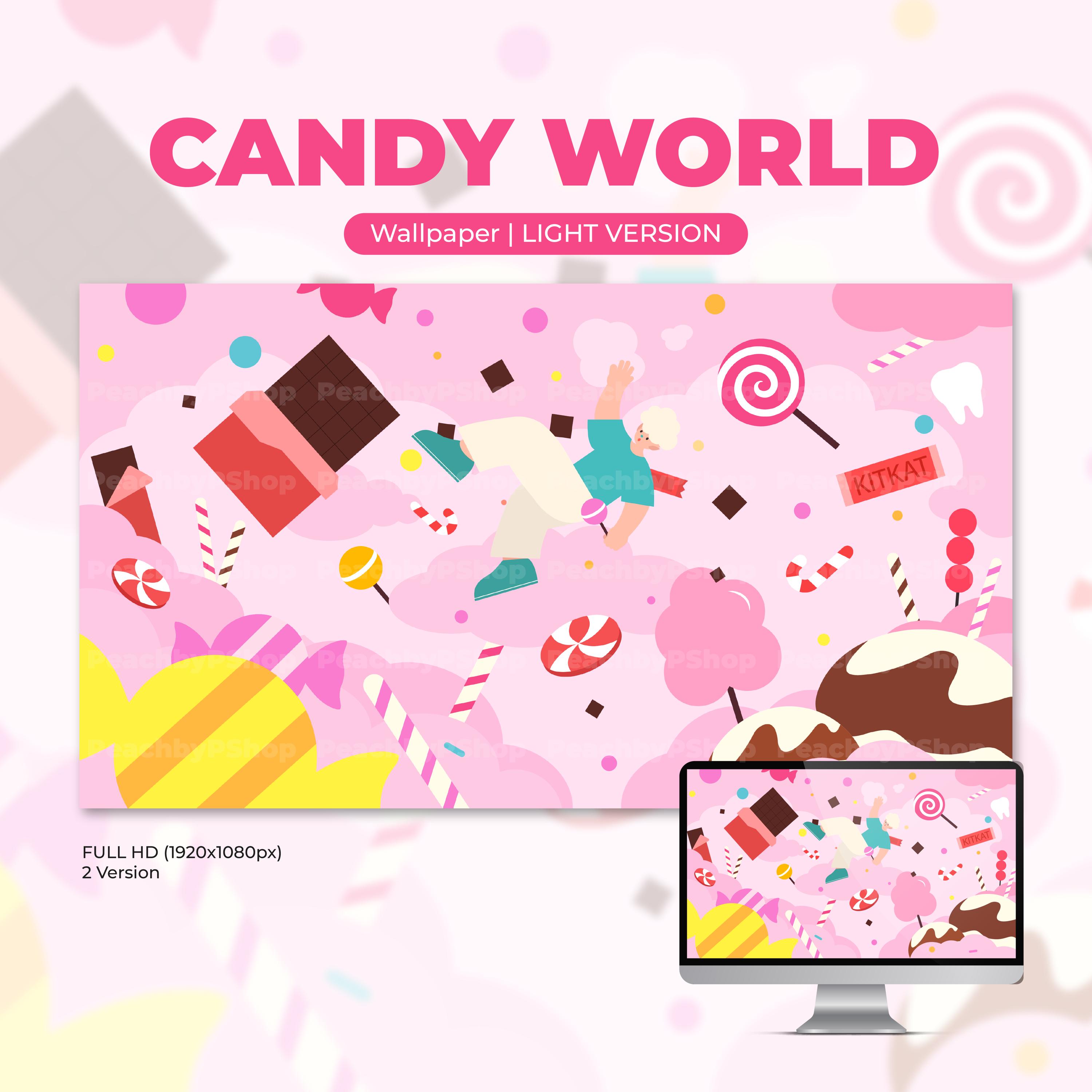 Candy World Wallpaper for Desktop and Laptop | 2 Versions - Etsy