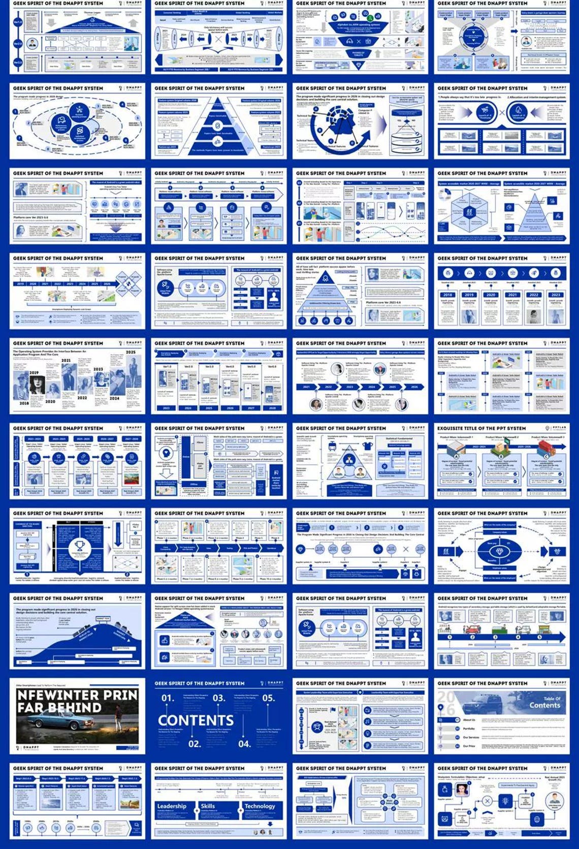 50+ Page Powerpoint Template With Logic/flow Diagrams, Timeline, and ...
