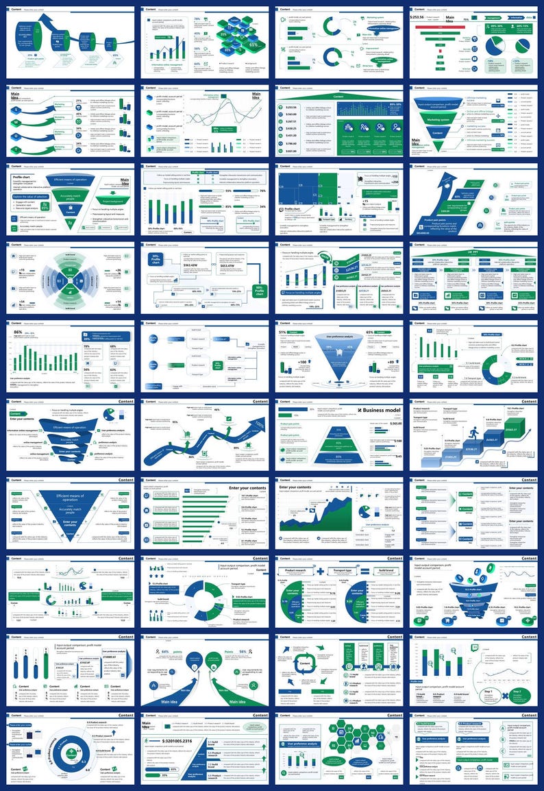 70+ Page Powerpoint Template With Logic/flow Chart, Timeline, and ...