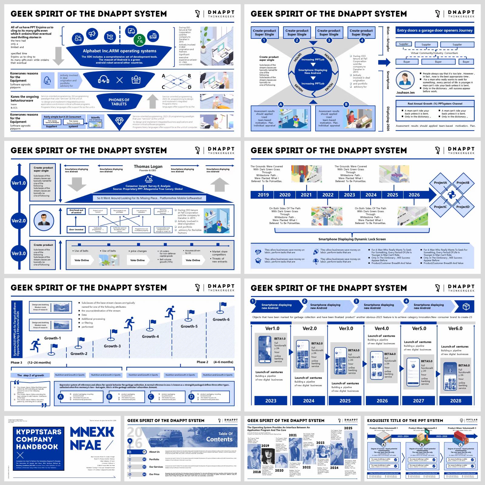50+ Page Powerpoint Template With Logic/flow Diagrams, Timeline, and ...