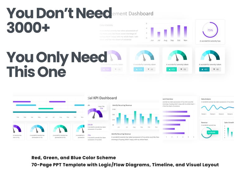 KPI Dashboard | Data Visualization Powerpoint Template | Infographics ...