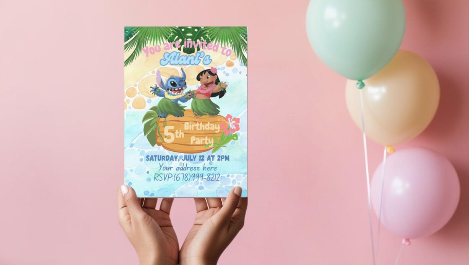 Lilo & Stitch Birthday Invitation: Tropical Party Template (digital) - Etsy
