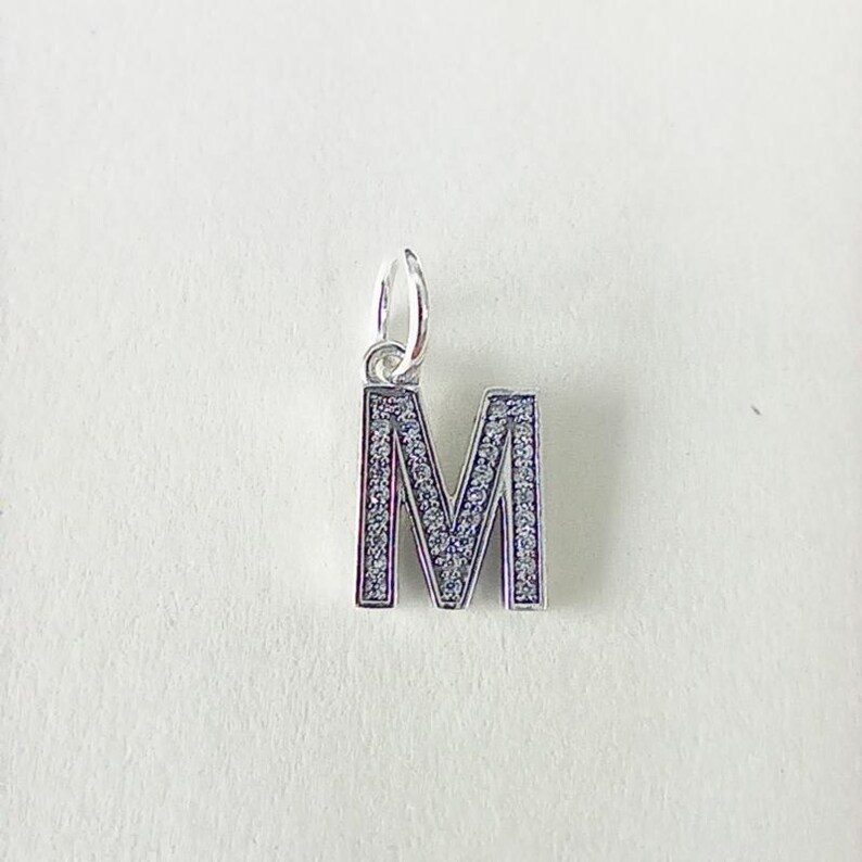 Pandora Sterling Silver Letter M Initial Dangle Charm - Etsy Canada