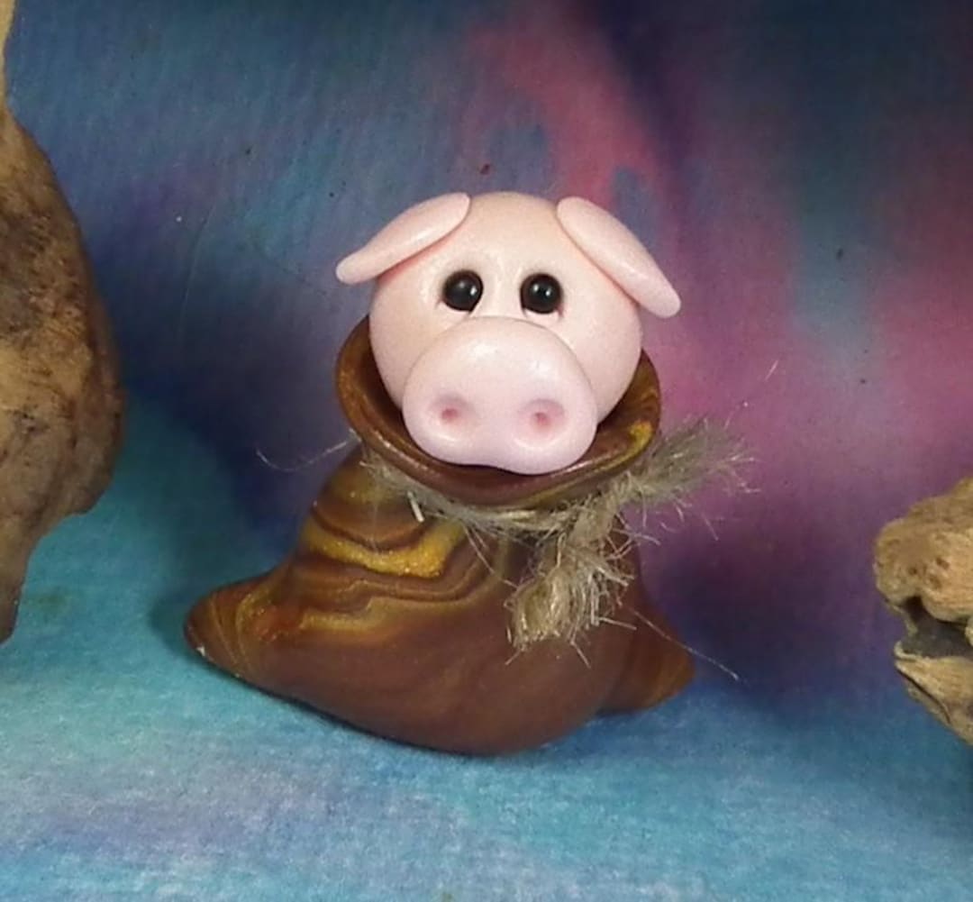 Pig-in-a-poke Posy Piglet in a Sack OOAK Sculpt by Sculpture Artist Ann ...