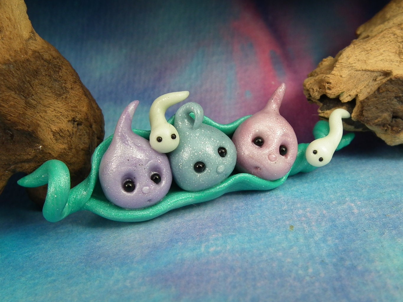 SweetPeas-in-a-Pod Baby Podlings with glow-worms OOAK Sculpt by ...
