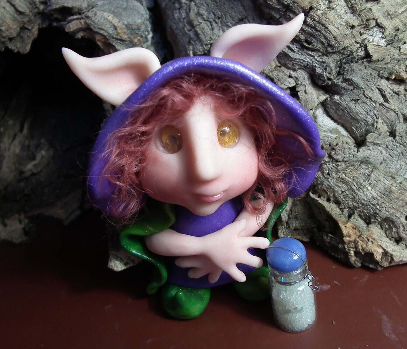 Guardian Elfling 'Ariane' with glowing lantern 4 OOAK Sculpt by ...
